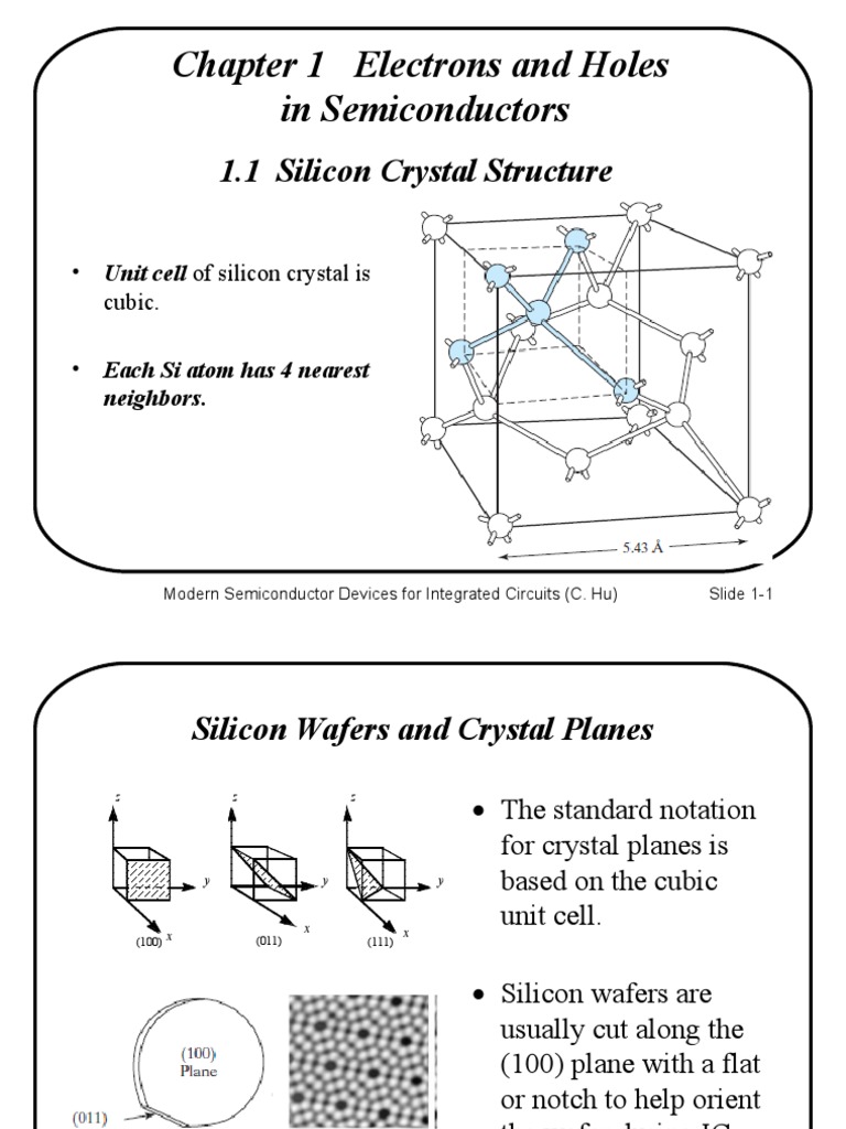 Chapter 1 Electrons and Holes in Semiconductors: 1.1 Silicon Crystal ...