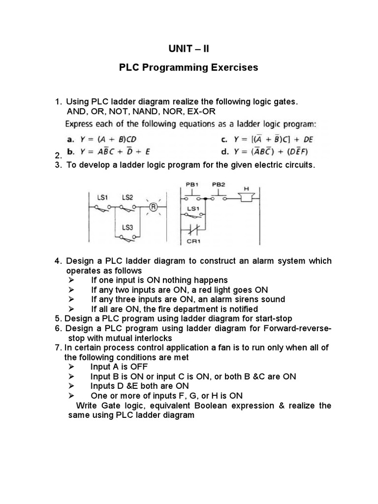 Unit 2 Plc Programming Questions Pdf Programmable Logic Controller Logic Gate