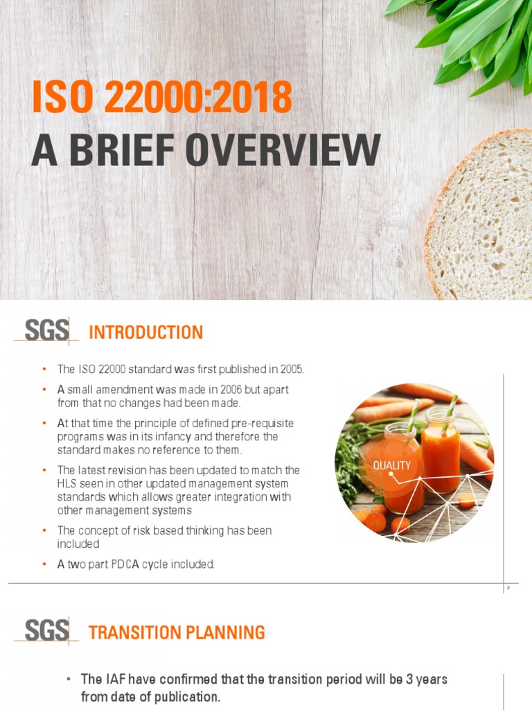 ISO 22000:2018 Standard Overview | PDF | Audit | Risk