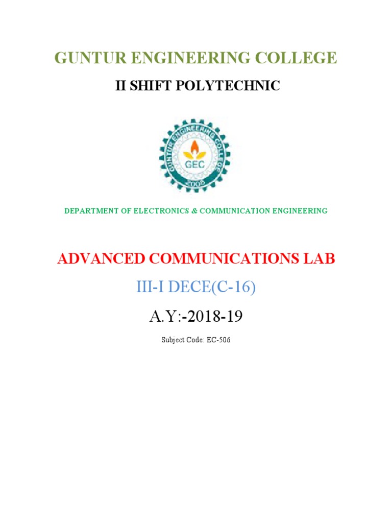 III DECE Advanced Communications Lab | PDF | Waveguide | Microwave