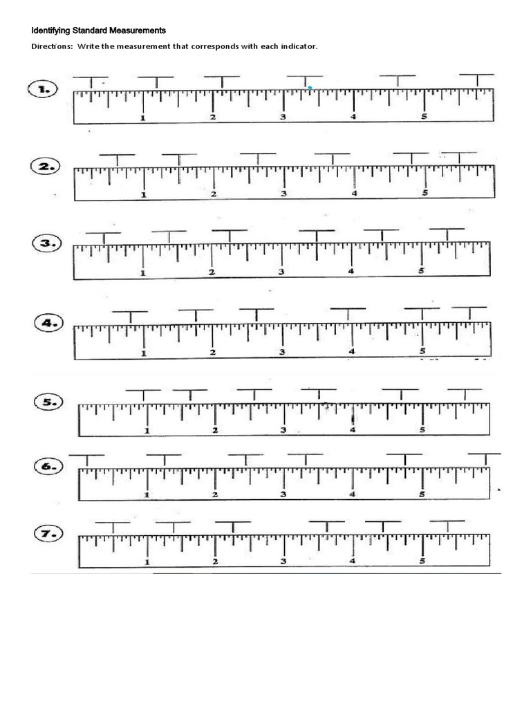 Identifying Standard Measurements: Directions: Write The Measurement ...