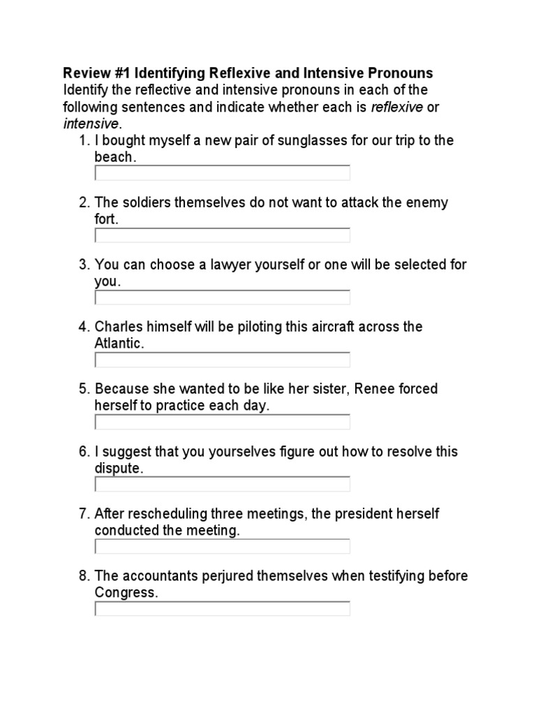 Reflexive and Intensive Pronouns Guide | PDF | Violence
