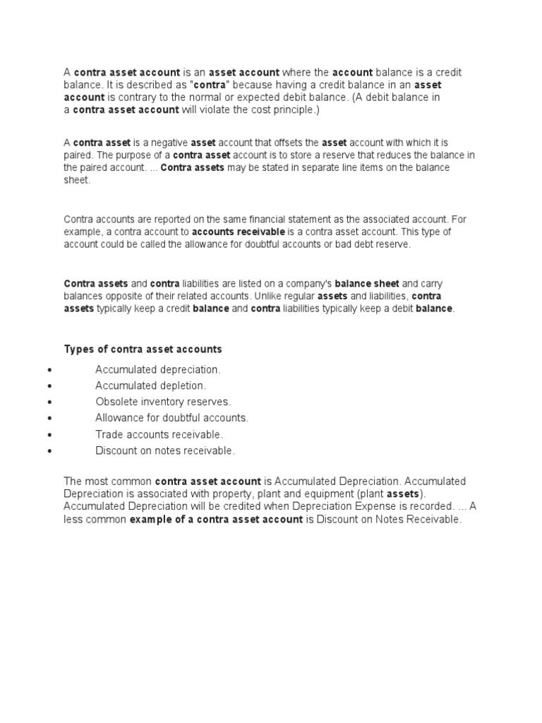 Understanding Contra Asset Accounts: Their Purpose, Types, and ...