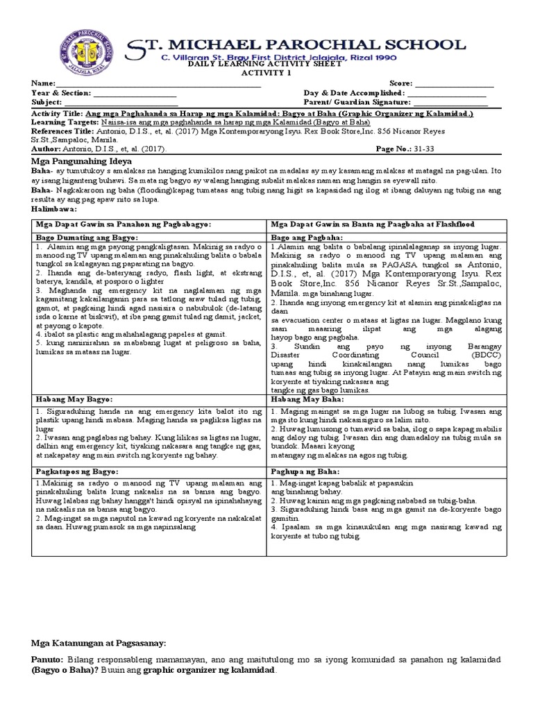 Daily Learning Activity Sheet A.P 10 4TH Week | PDF