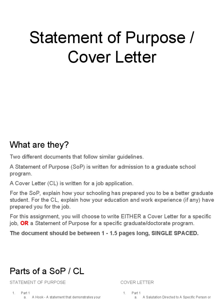Statement of Purpose / Cover Letter | PDF | Graduate School | Goal