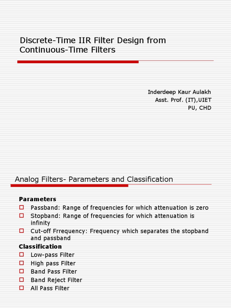 Discrete-Time IIR Filter Design Guide | PDF | Filter (Signal Processing) | Electronic Filter