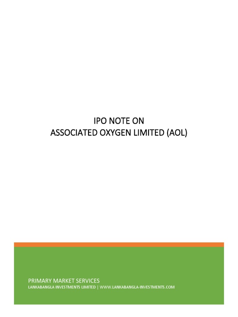 IPO Note - Associated Oxygen LTD | PDF | Valuation (Finance) | Dividend
