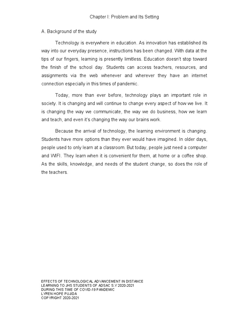 Thesis (Chapter 1) | PDF | Educational Technology | Distance Education