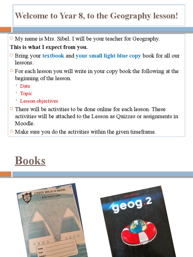 Welcome To Year 8, To The Geography Lesson!: Textbook Your Small Light ...