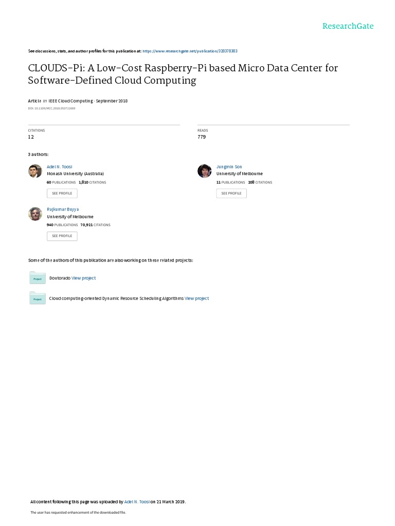 Clouds Pi A Low Cost Raspberry Pi Based Micro Data Center For Software Defined Cloud Computing