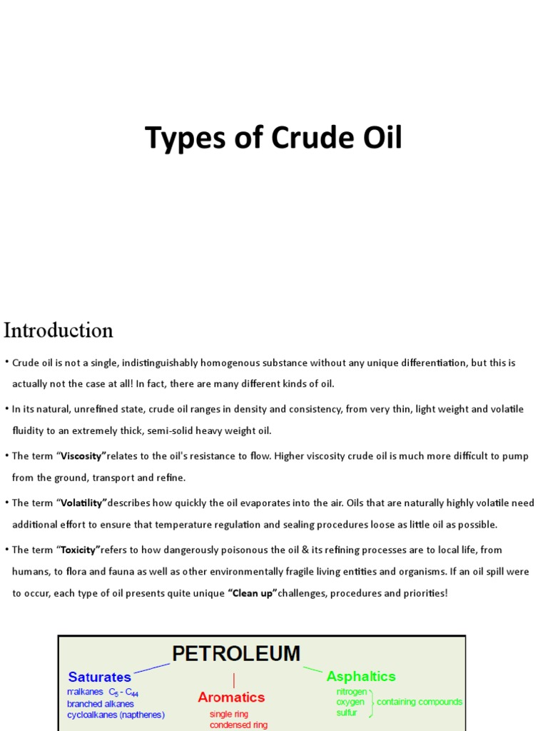 Types of Crude Oil | Download Free PDF | Petroleum | Fossil Fuels