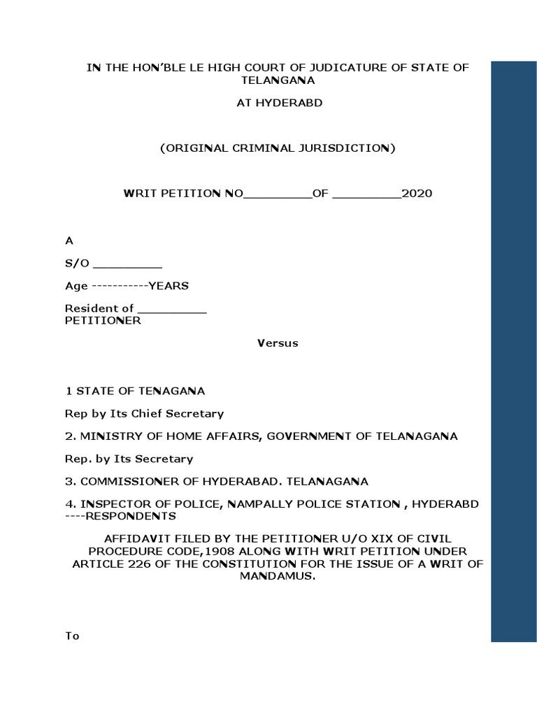 Writ of Mandamus | PDF | Writ | Complaint