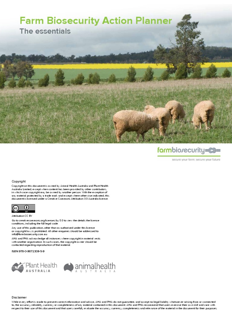 Farm Biosecurity Action Planner 2019 PDF | PDF | Manure | Livestock