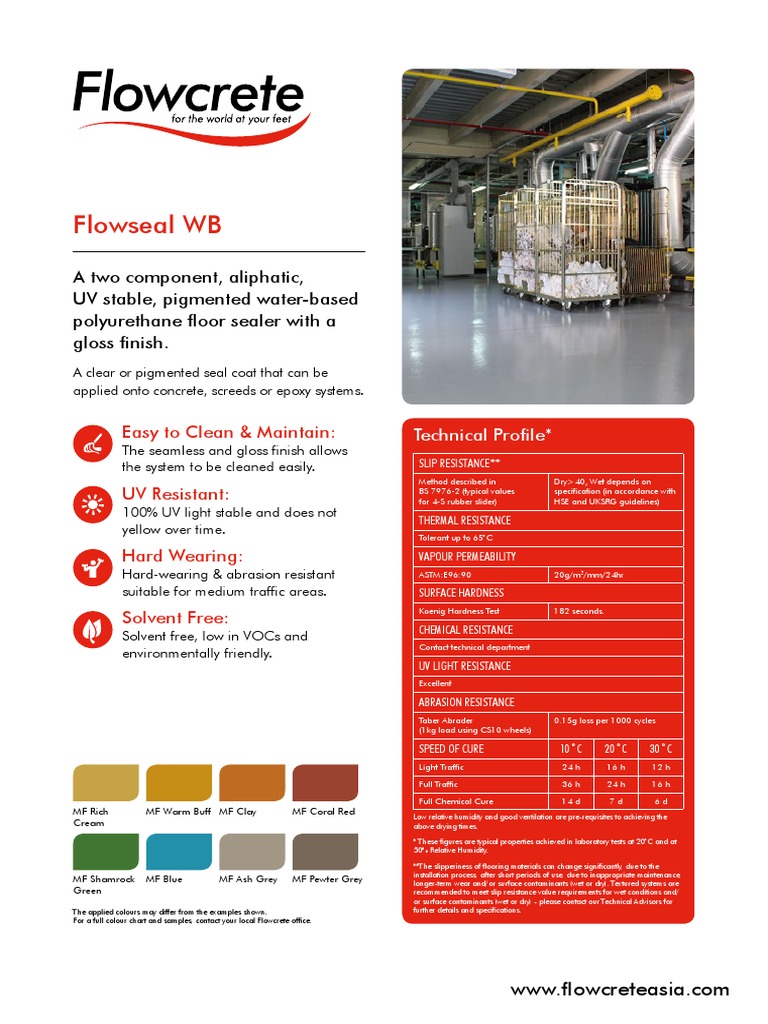 Flowcrete Asia Flowseal WB May2020 Tds | PDF | Specification (Technical ...
