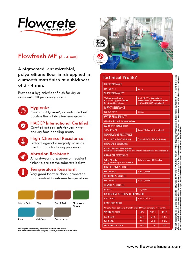 Flowcrete Asia Flowfresh MF May2020 | PDF | Wear | Foods