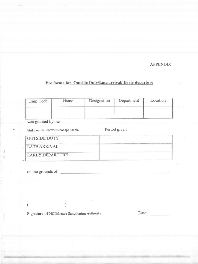 Outside Duty Form | PDF