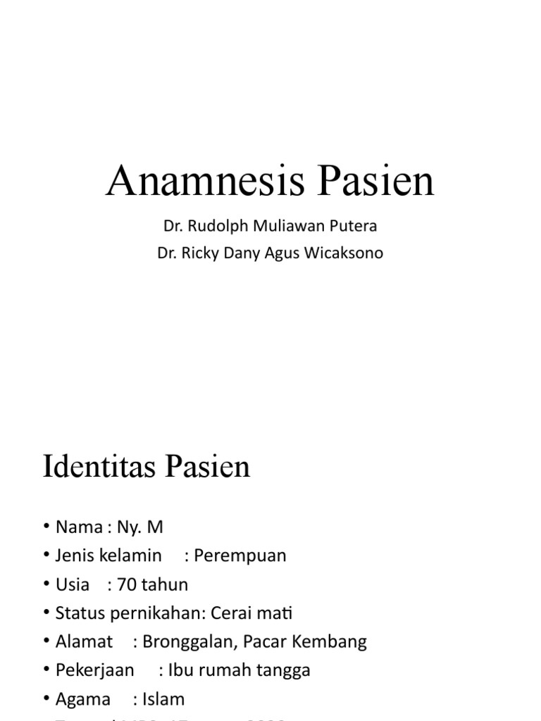 Anamnesis Pasien | PDF