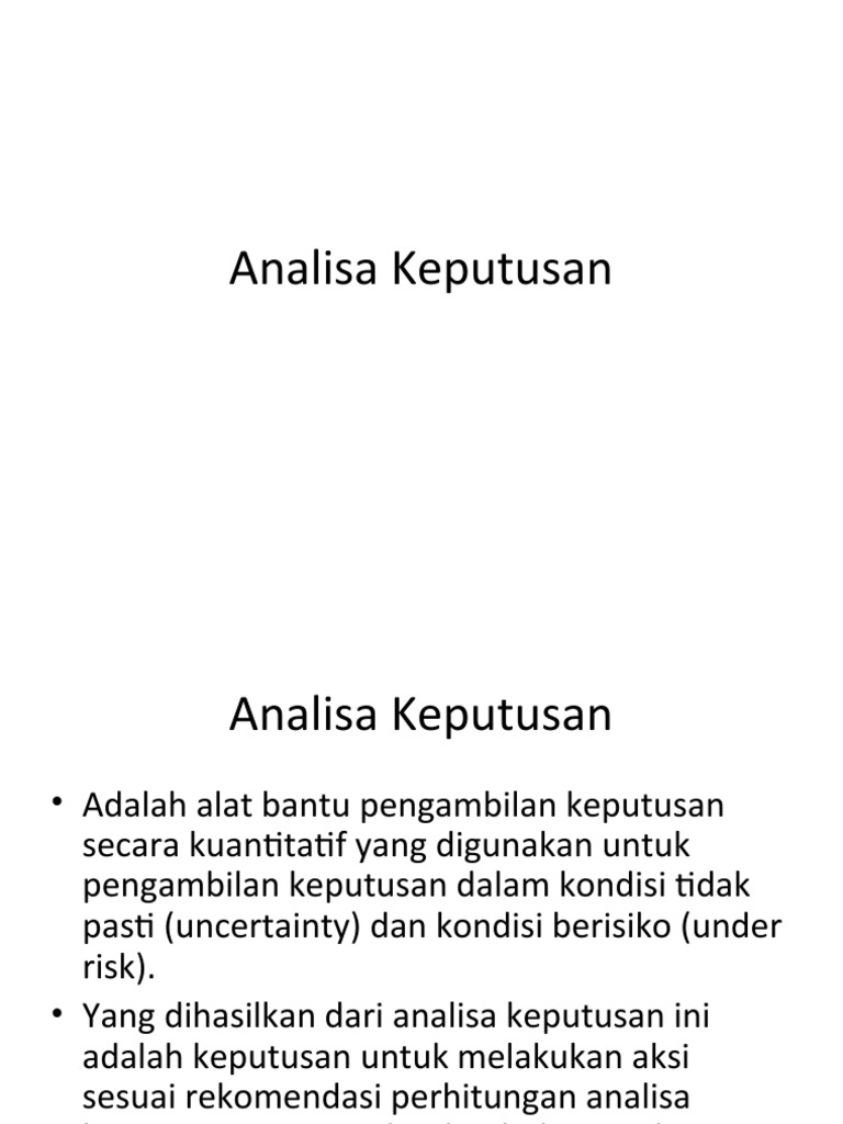 Analisa Keputusan | PDF