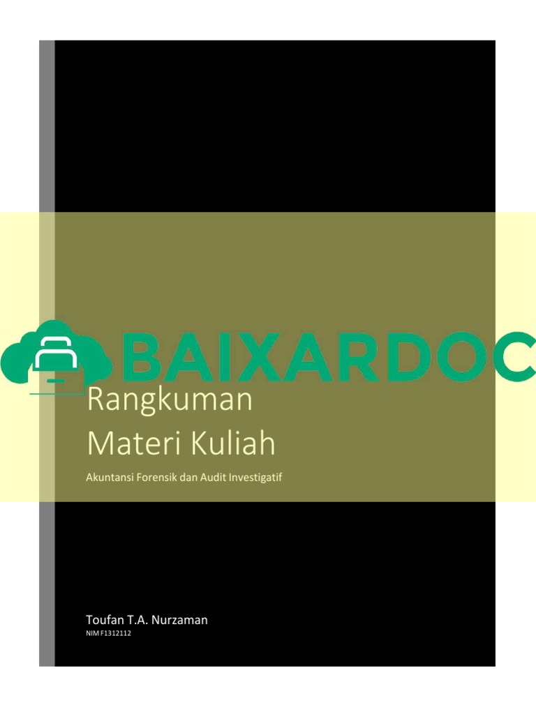 Akuntansi Forensik dan Audit Investigatif | PDF