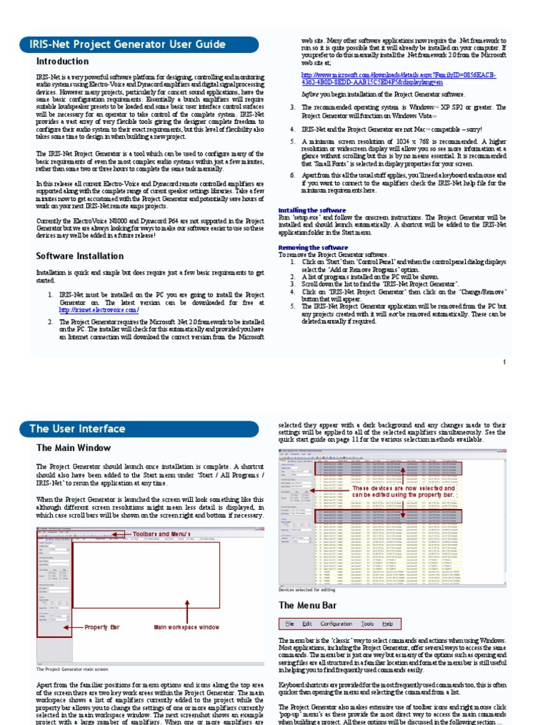 Iris-Net - User Guide PDF | PDF | Icon (Computing) | Menu (Computing)