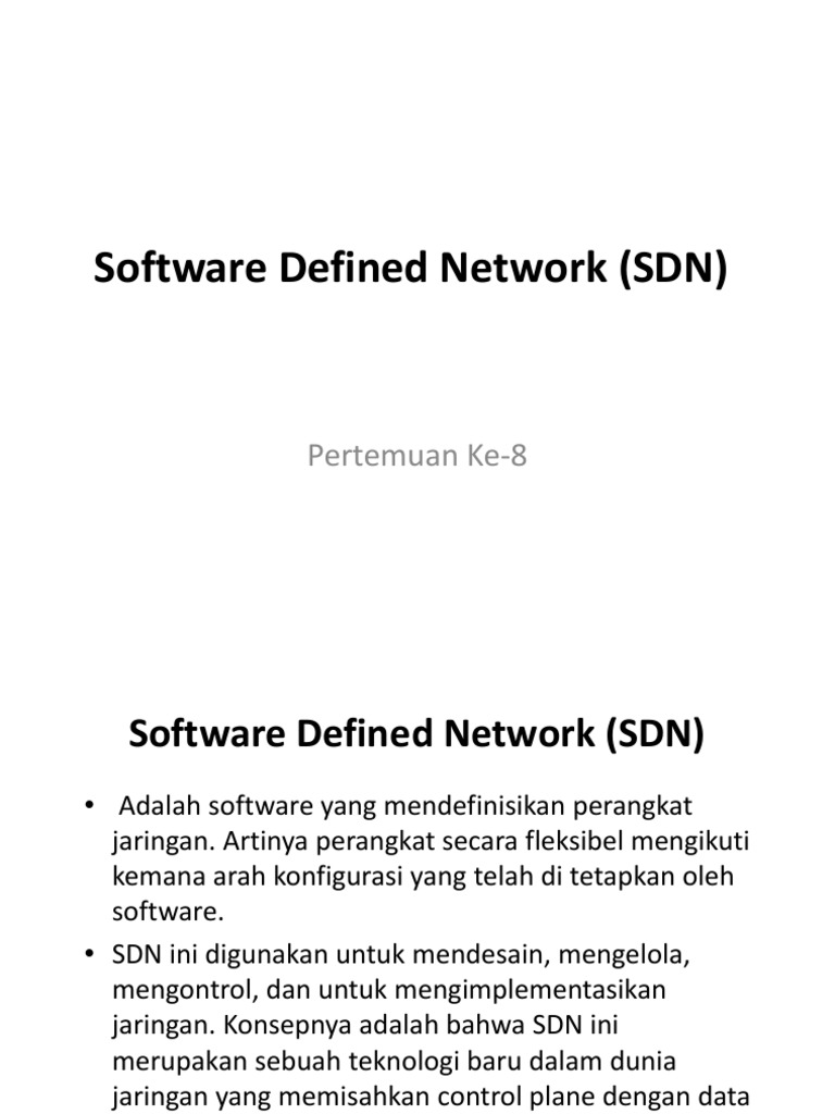 8 - Software Defined Network (SDN) | PDF