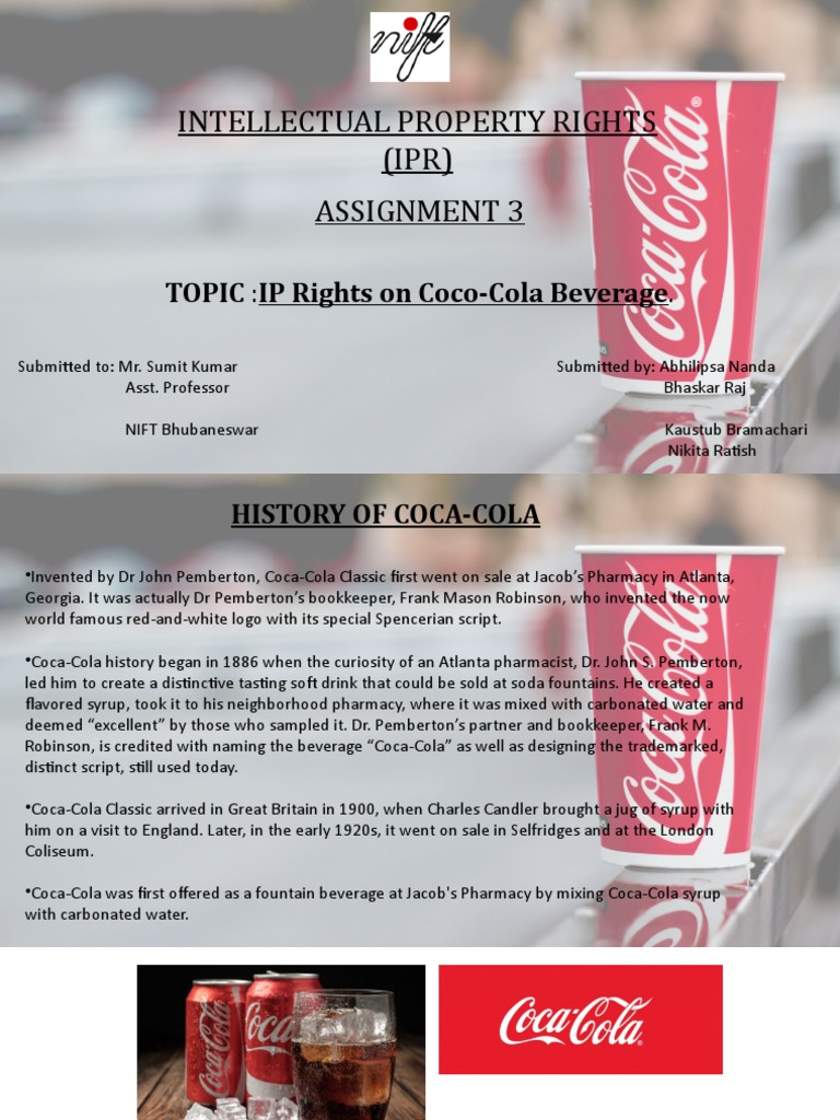Intellectual Property Rights (IPR) Assignment 3: TOPIC:IP Rights On ...