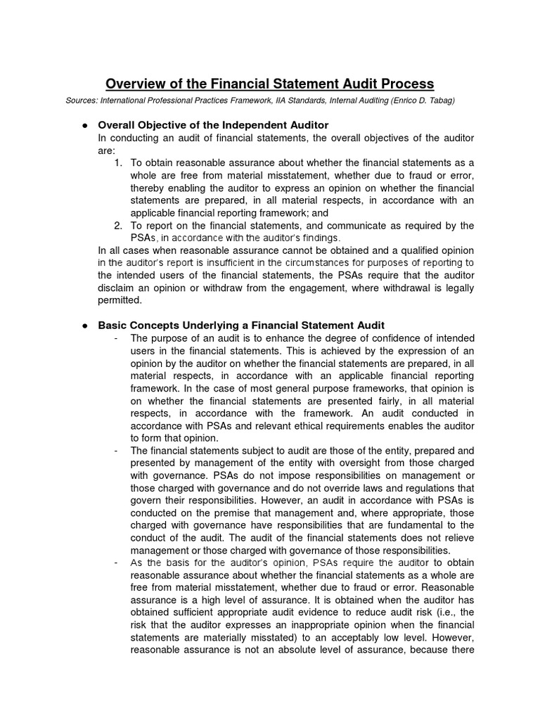 10 Overview of The Financial Statement Audit Process PDF | PDF ...
