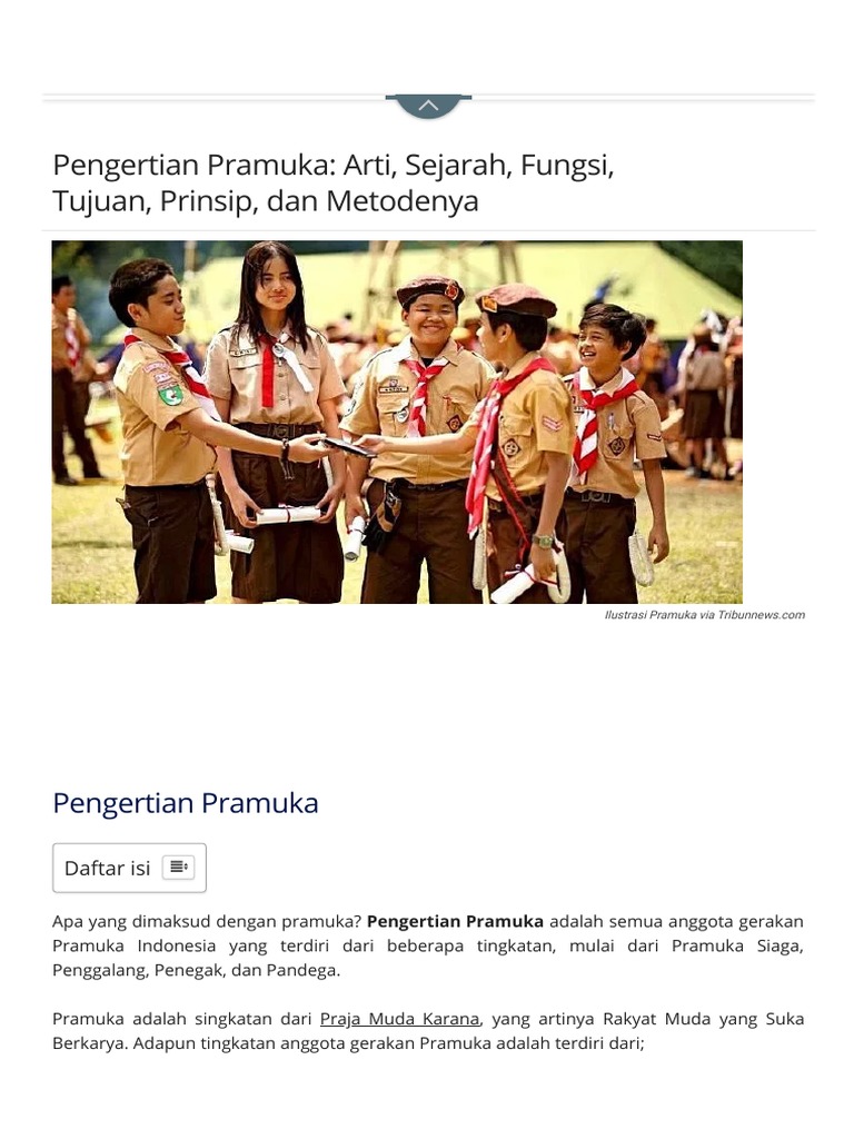 Pengertian Pramuka Adalah - Arti, Sejarah, Fungsi, Tujuan, Dan ...