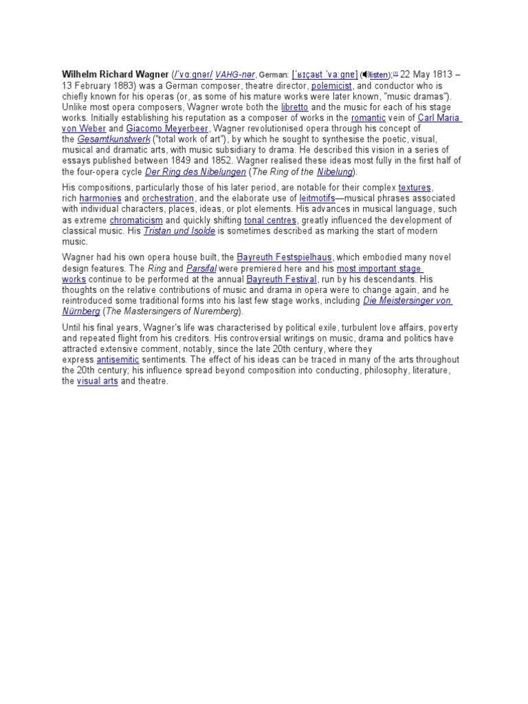 Wilhelm Richard Wagner | PDF | Art