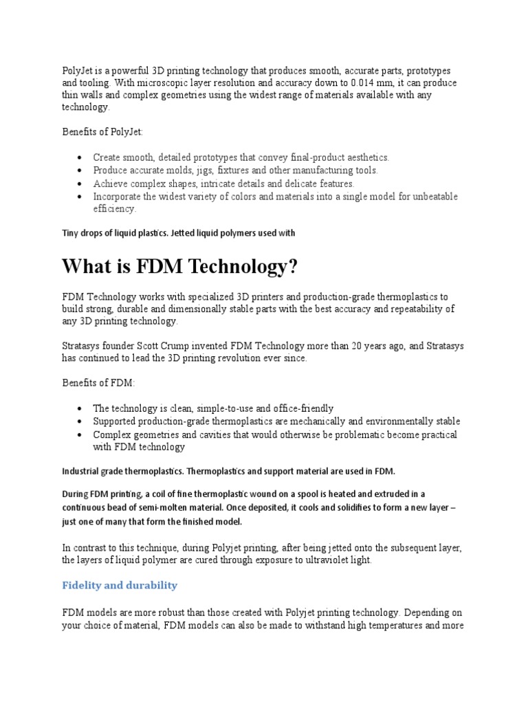 What Is FDM Technology?: Fidelity and Durability | PDF