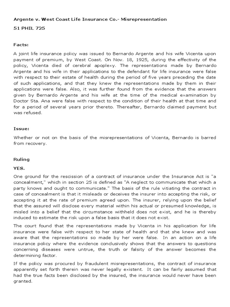 Insurance Cases 3rd Yr | PDF | Insurance | Life Insurance