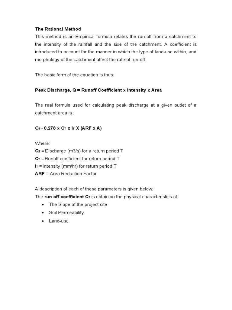 The Rational Method | PDF | Drainage Basin | Surface Runoff
