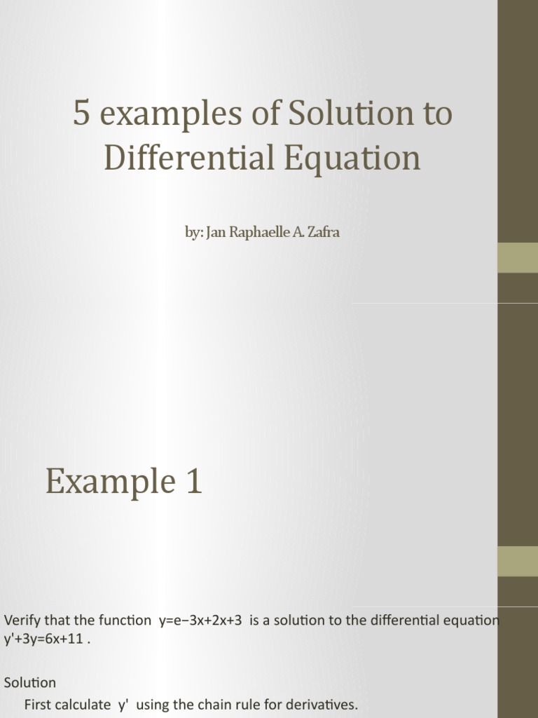 Five Solutions to Differential Equations | PDF