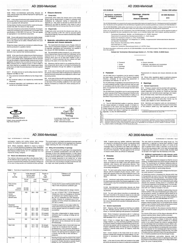AD 2000-Merkblatt A 5 Ed.2000 | PDF