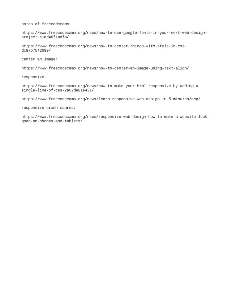 FreeCodeCamp Responsive Web Design Notes | PDF | Business | Computers