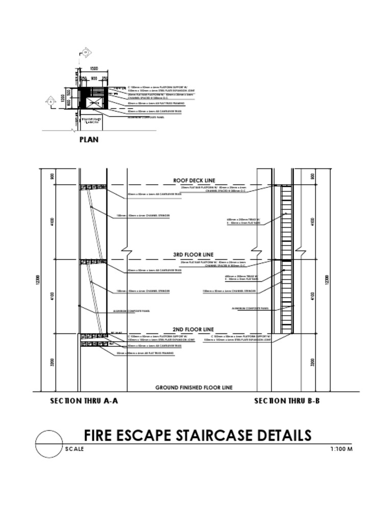 Fire Escape Stairs Plan