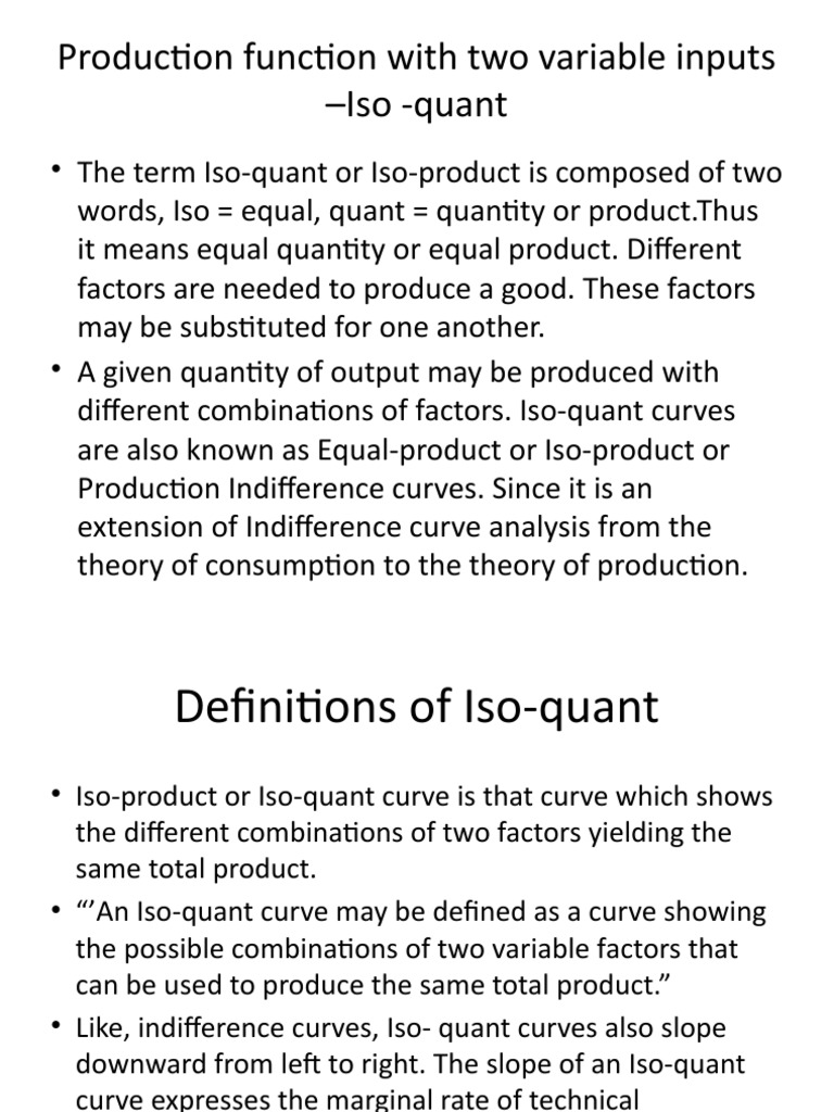 Production Function With Two Variable Inputs - Iso - Quant | PDF | Production Function | Labour ...
