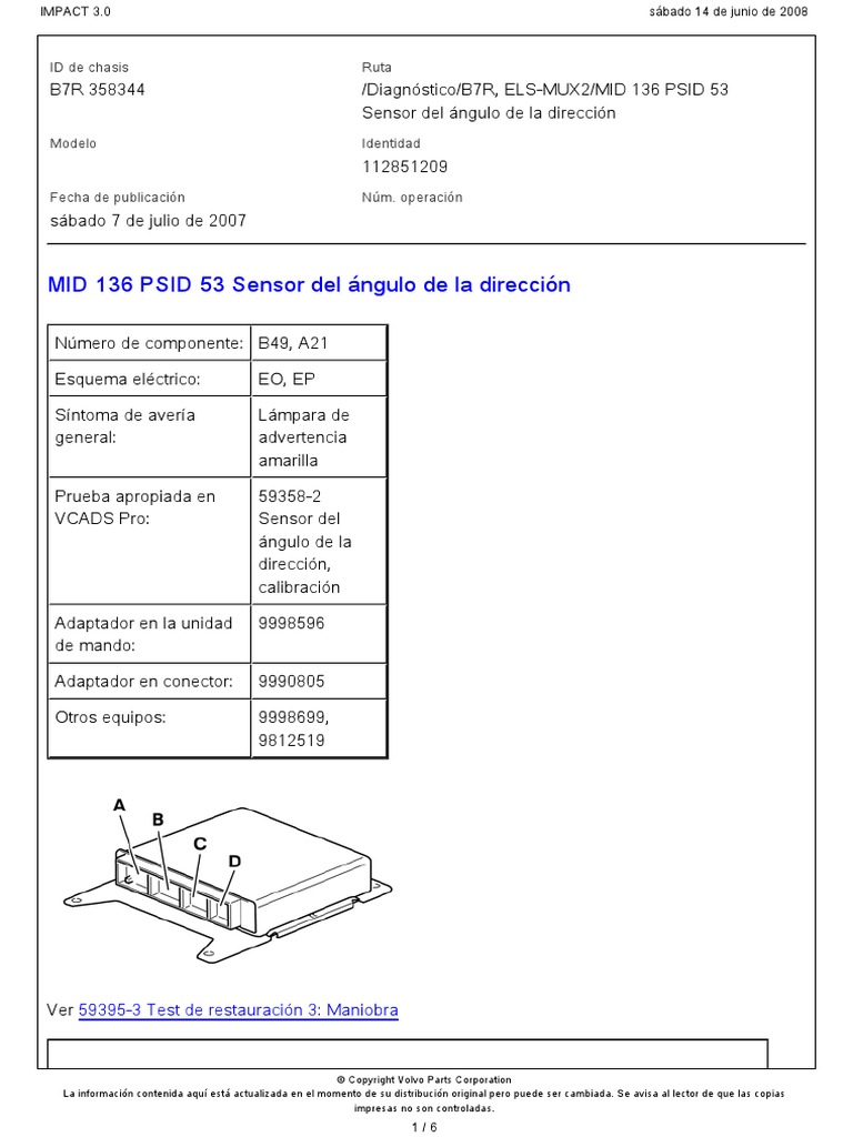 MID 136 PSID 53 Sensor Del Ángulo de La Dirección | PDF | Sensor | Bienes manufacturados