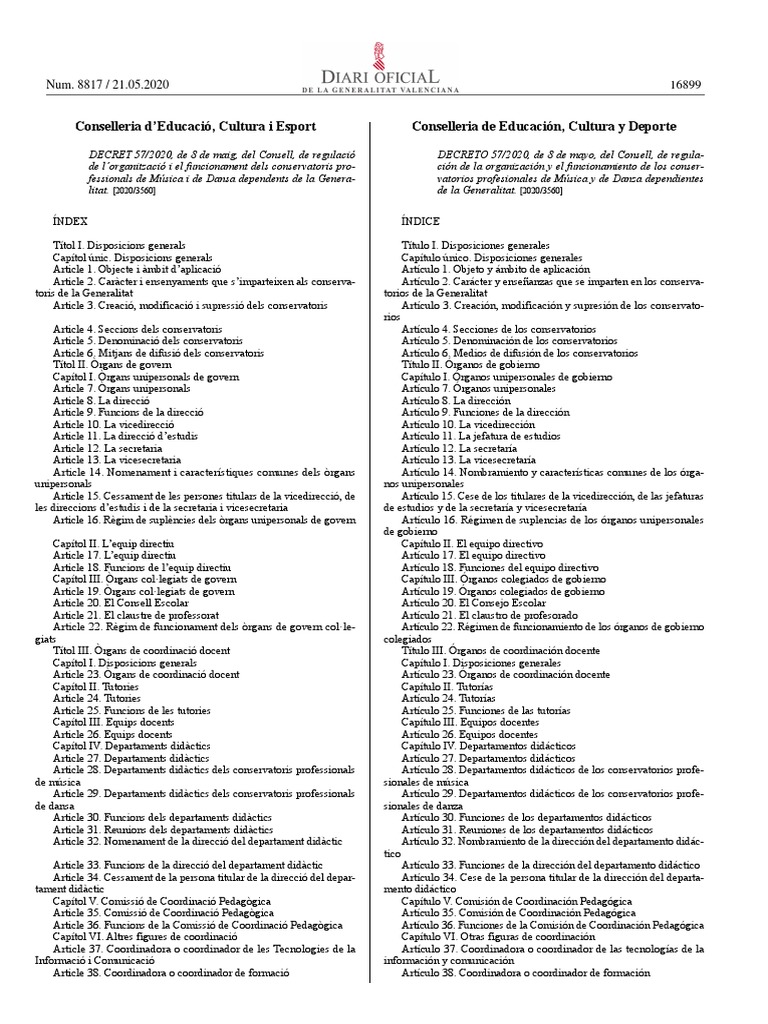 01 Rof Conservatorios - 2020 - 3560 | PDF | Gobierno | Justicia