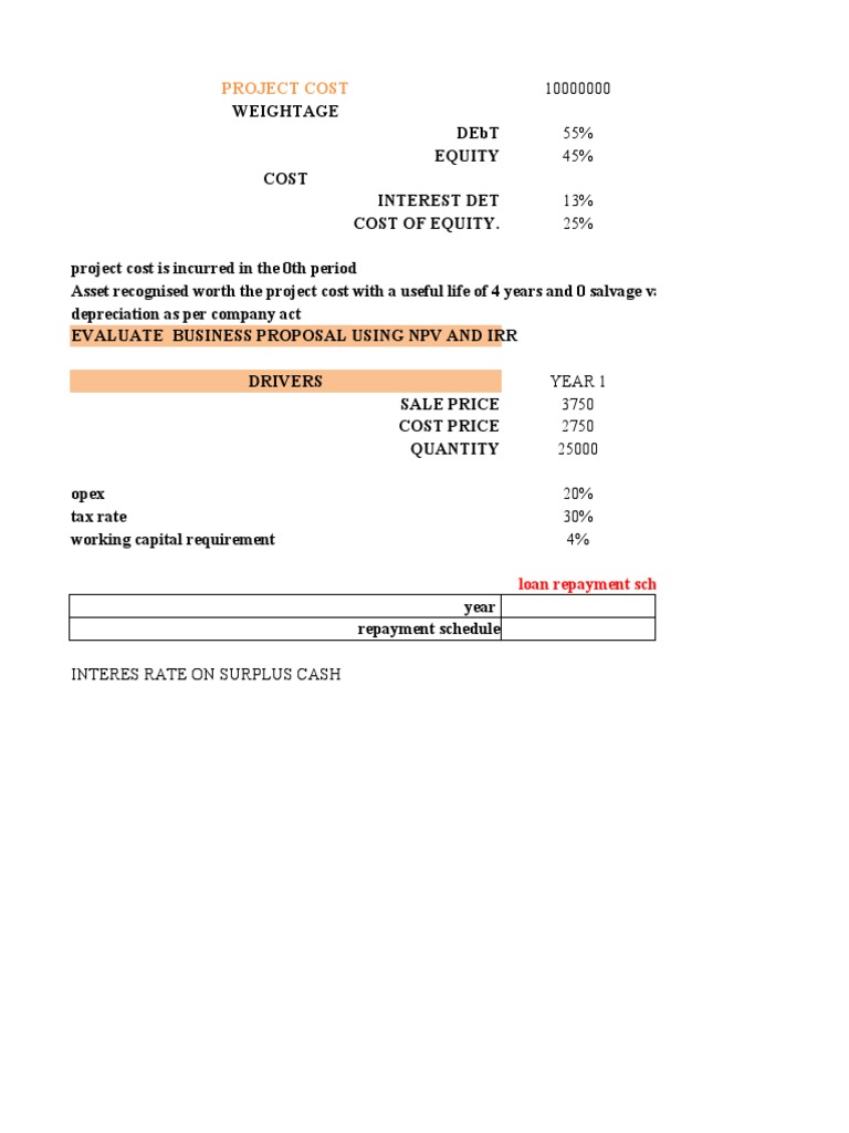 Financial Statement NPV IRR FIN MODL | PDF | Depreciation | Net Present ...