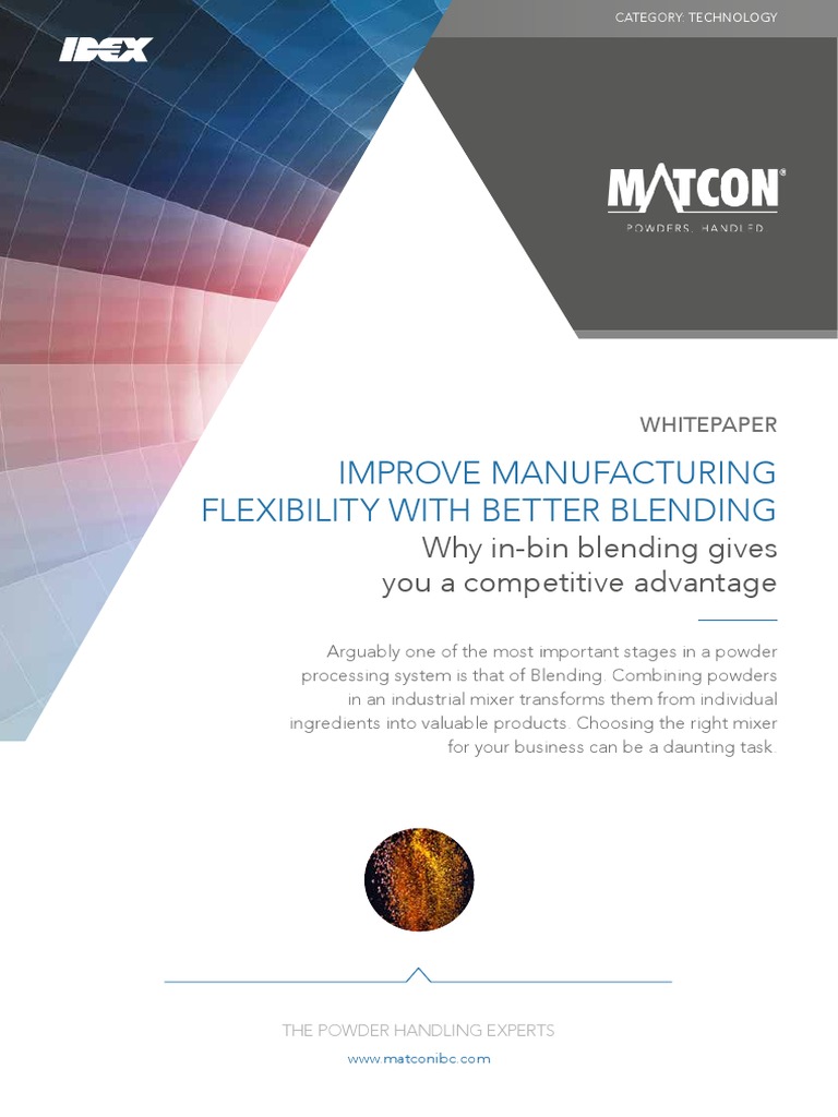 Matcon Blending WP Improve Manufacturing Flexibility PDF | PDF | Blender | Business
