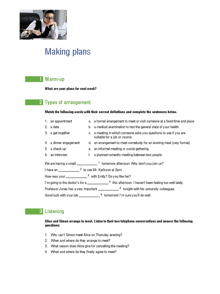 Making Plans Worksheet | PDF | Physical Examination