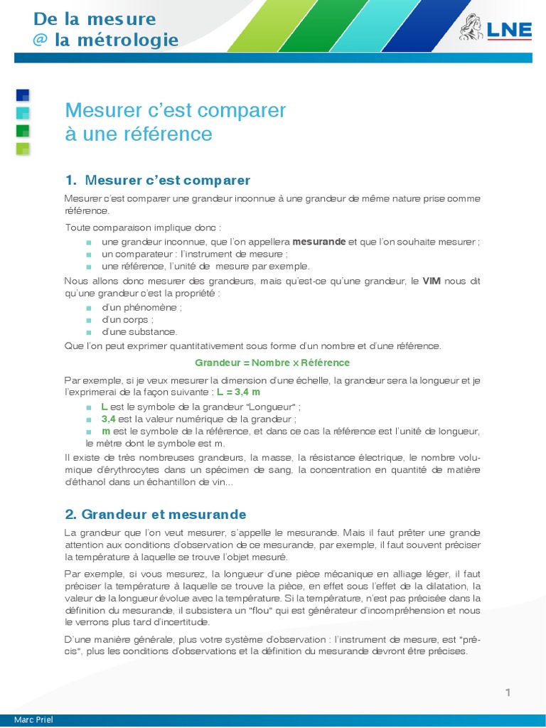 Définition et Importance du Mesurande | PDF | Métrologie | Physique