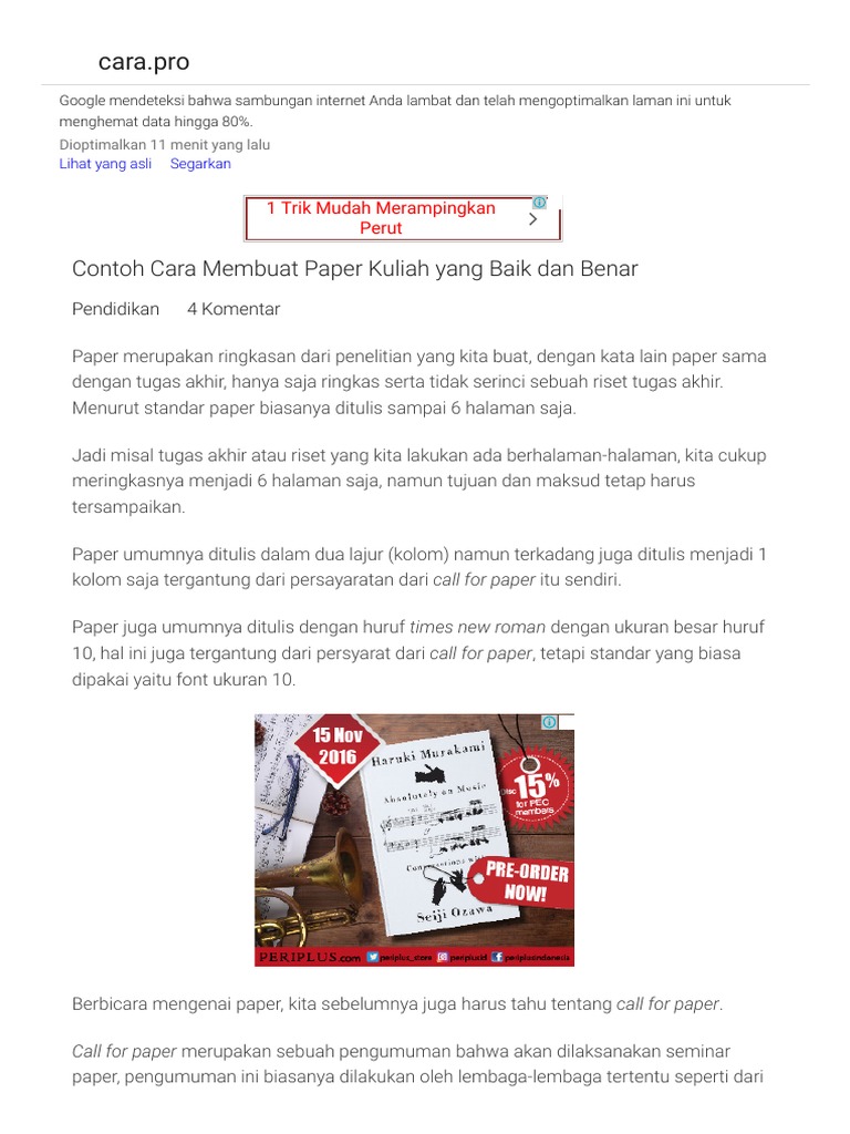 Membuat Paper Kuliah Yang Baik Dan Benar PDF | PDF