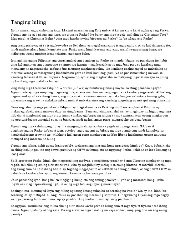 Tanging Hiling - Feature | PDF