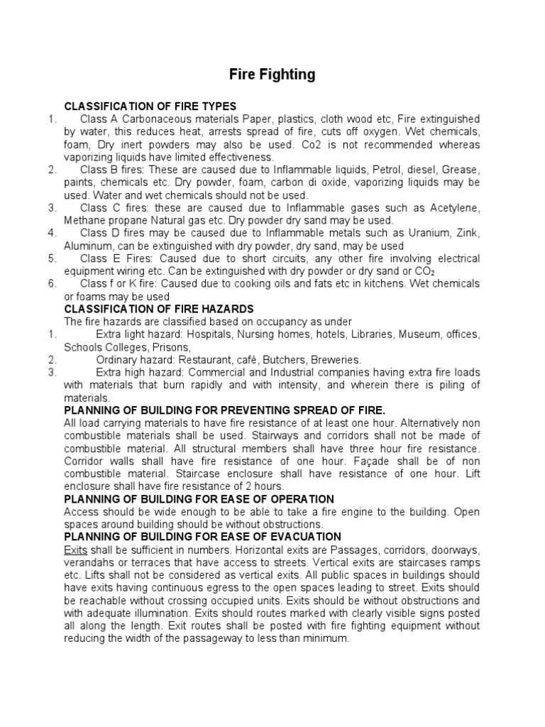 Fire Fighting: Classification of Fire Types | PDF | Stairs | Sensor