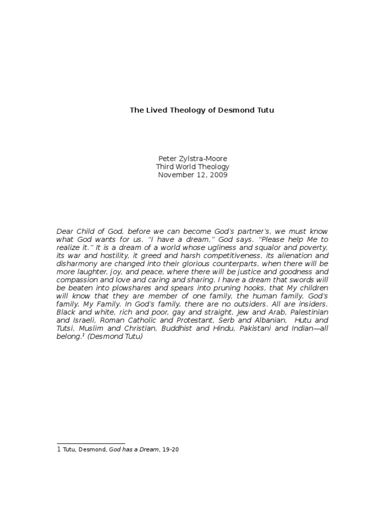 The Lived Theology of Desmond Tutu | PDF | God | Faith