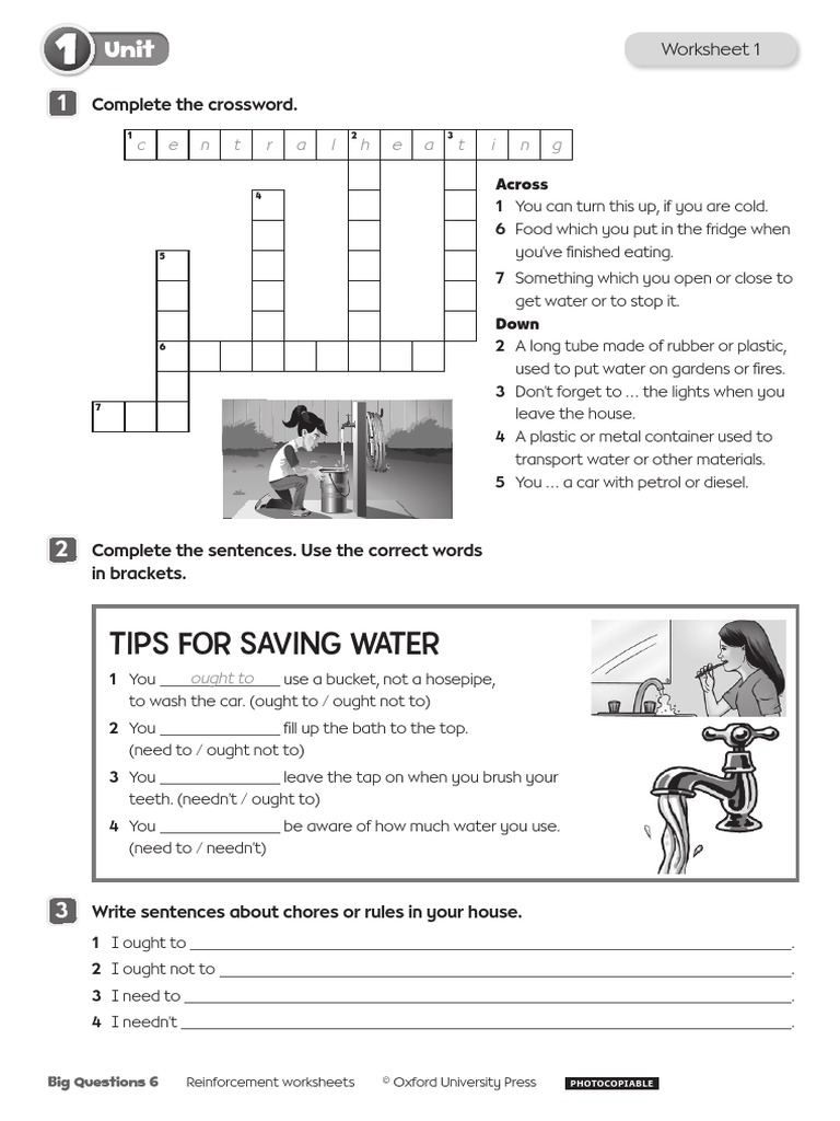 ReinforcementWorksheets Big Questions 6ºEP | PDF | English Language | Verb