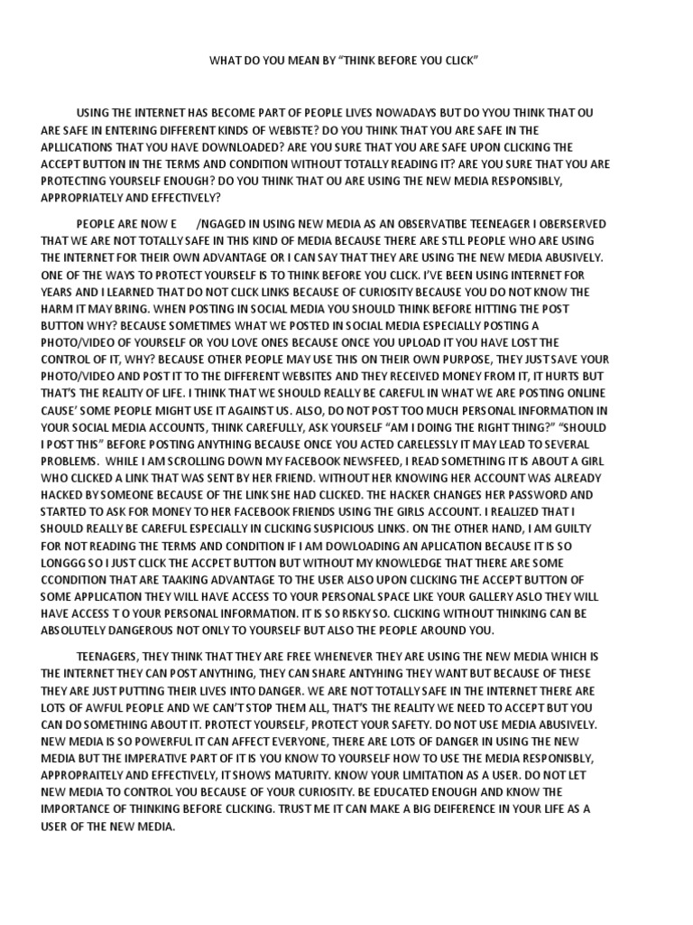 Think Before You Click | PDF | New Media | Social Media