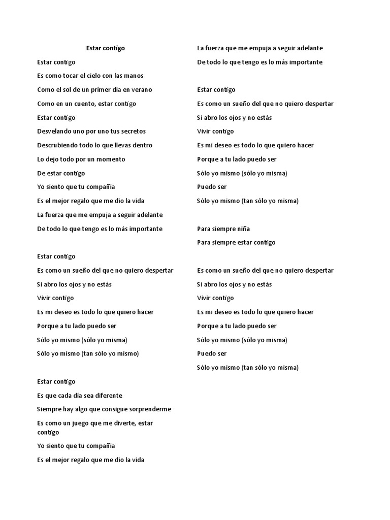 Estar Contigo: Un Sueño Realizado | PDF | Relaciones personales ...